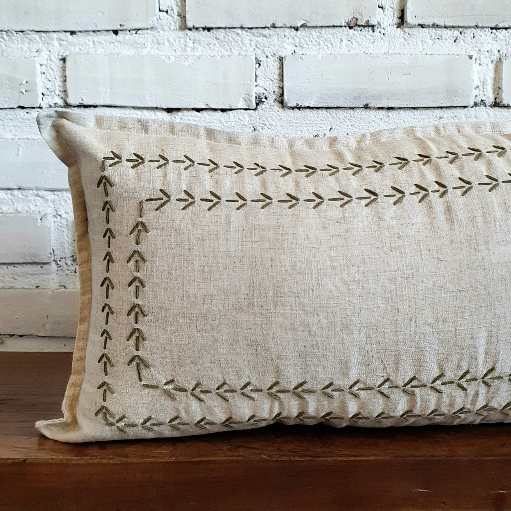 Modern Arrow Stitch Pattern Linen Cushion – Canggu & Co