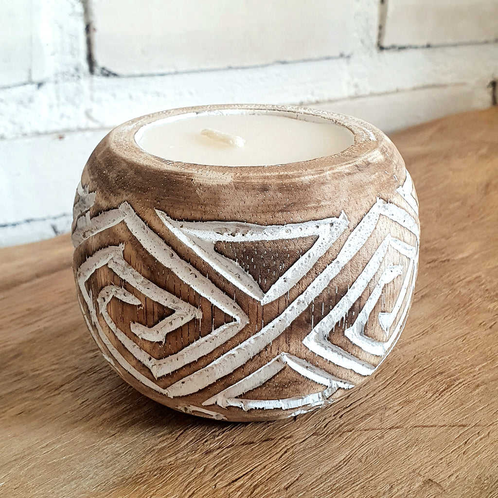 Wooden Aztec Candles – Canggu & Co