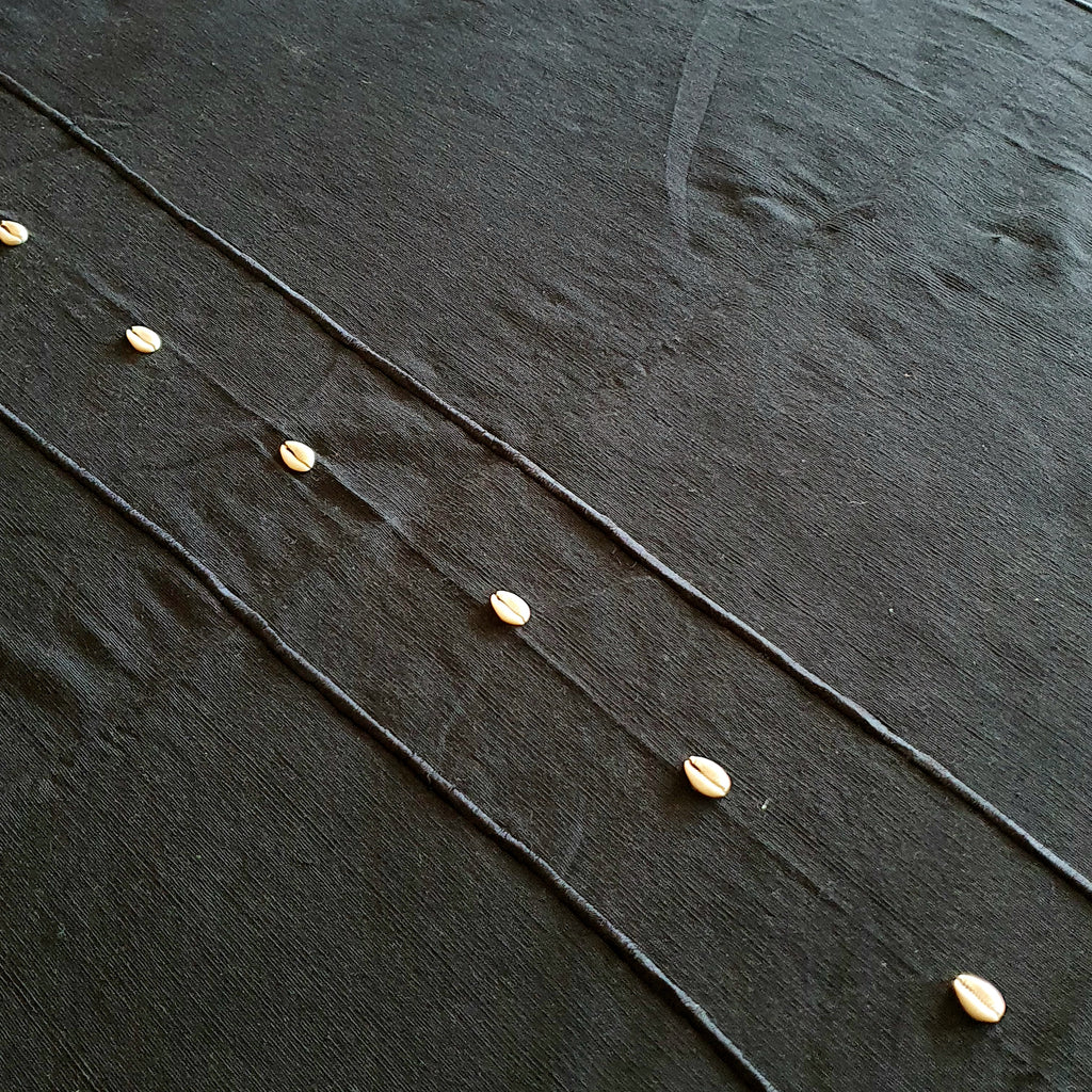 Black Throw with Linear Stitching and Shell Button Details – Canggu & Co