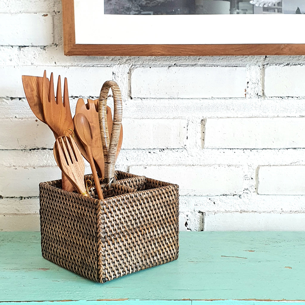 Handwoven Square Rattan Storage Box with Handle – Canggu & Co