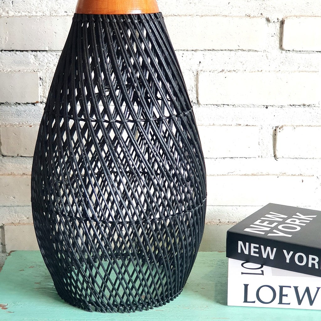 Teardrop Woven Rattan & Wood Lamp Shade – Canggu & Co
