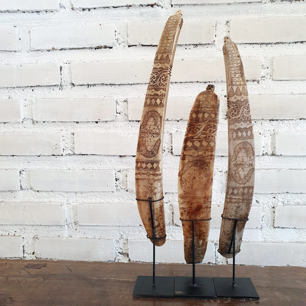 Antique Hand Carved Batak Shamanic Medicine Calendar with Stand ...
