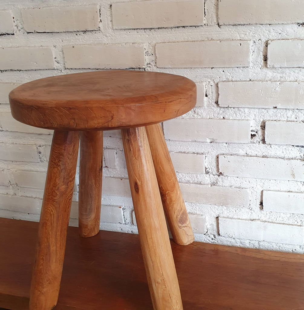 Round Wooden Stool – Canggu & Co