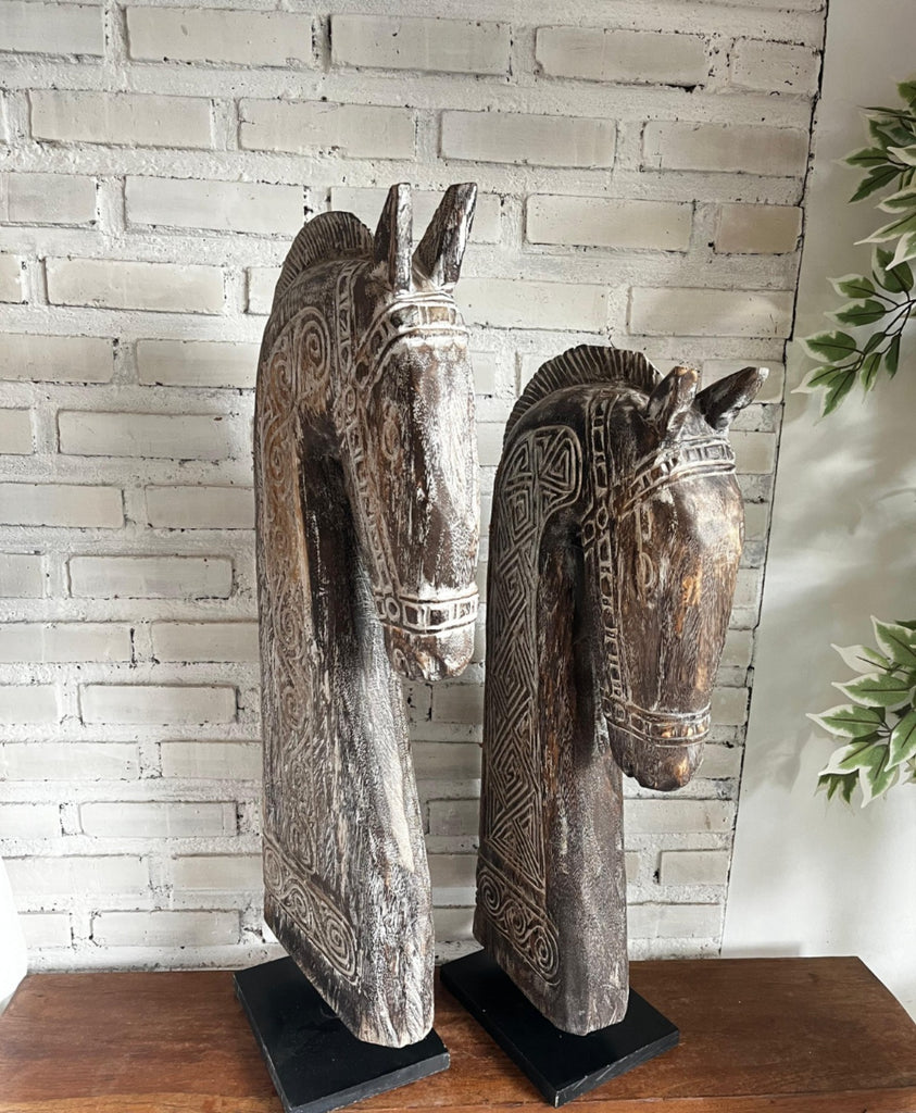 Big Wooden Horse Head with Stand – Canggu & Co