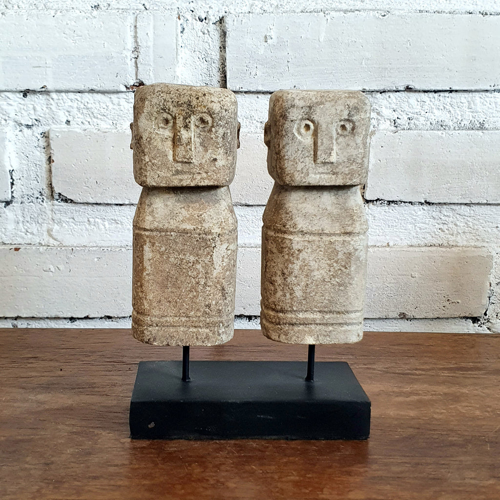 Ethnic Stone Twin Man Statue – Canggu & Co