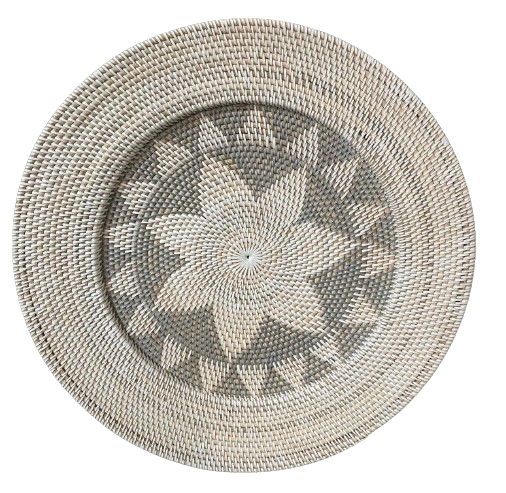 Woven Rattan Plates With Flower Motifs – Canggu & Co