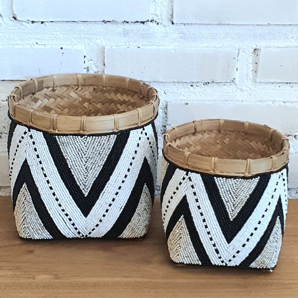 Zebra Pattern Beaded & Bamboo Box Set – Canggu & Co