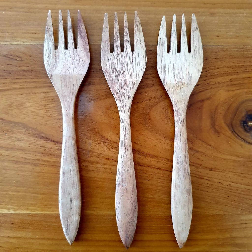 Wooden Curved Handle Spoons & Fork – Canggu & Co