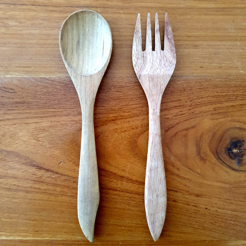 Wooden Curved Handle Spoons & Fork – Canggu & Co