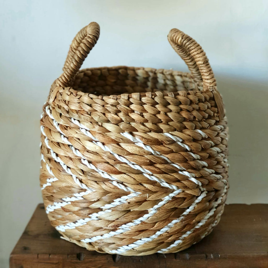 Set 2 Round Banana Leaf & Raffia Basket – Canggu & Co