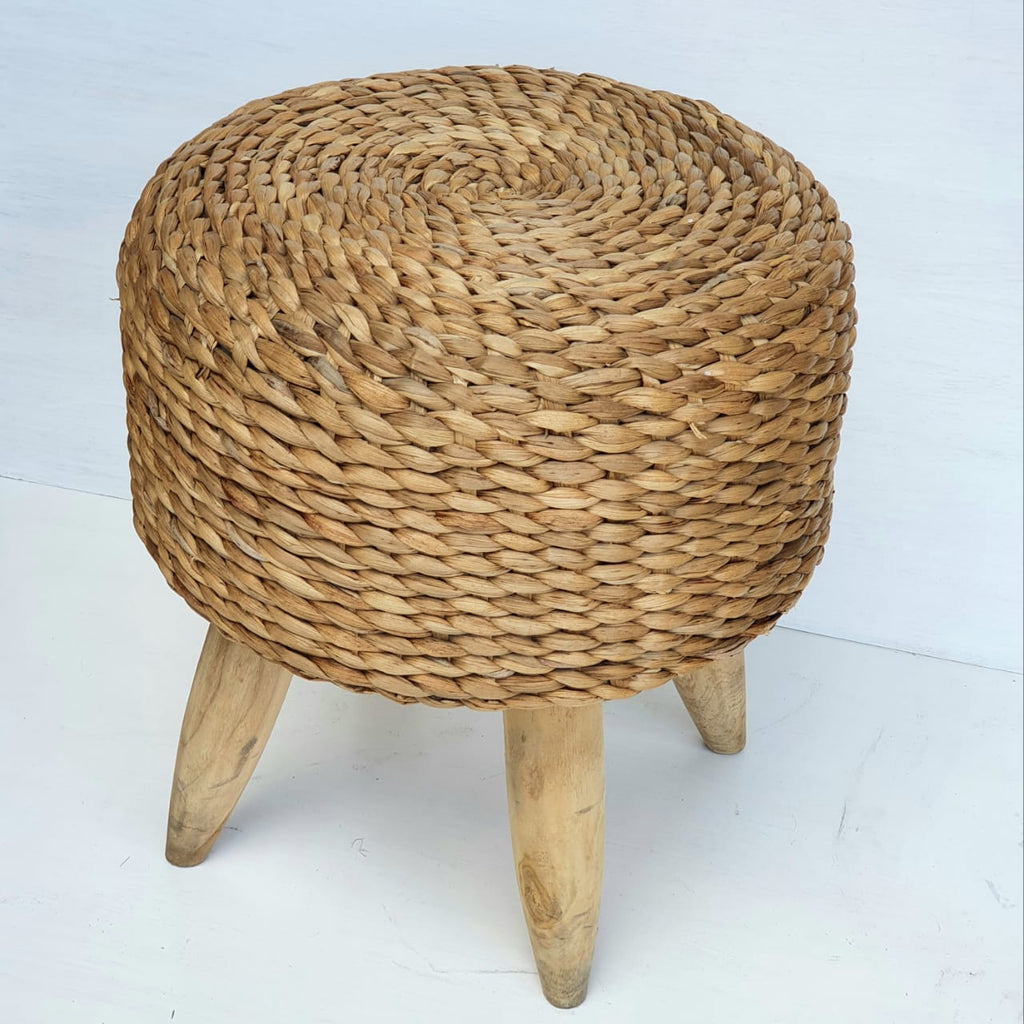 Round Low Water Hyacinth Stool – Canggu & Co