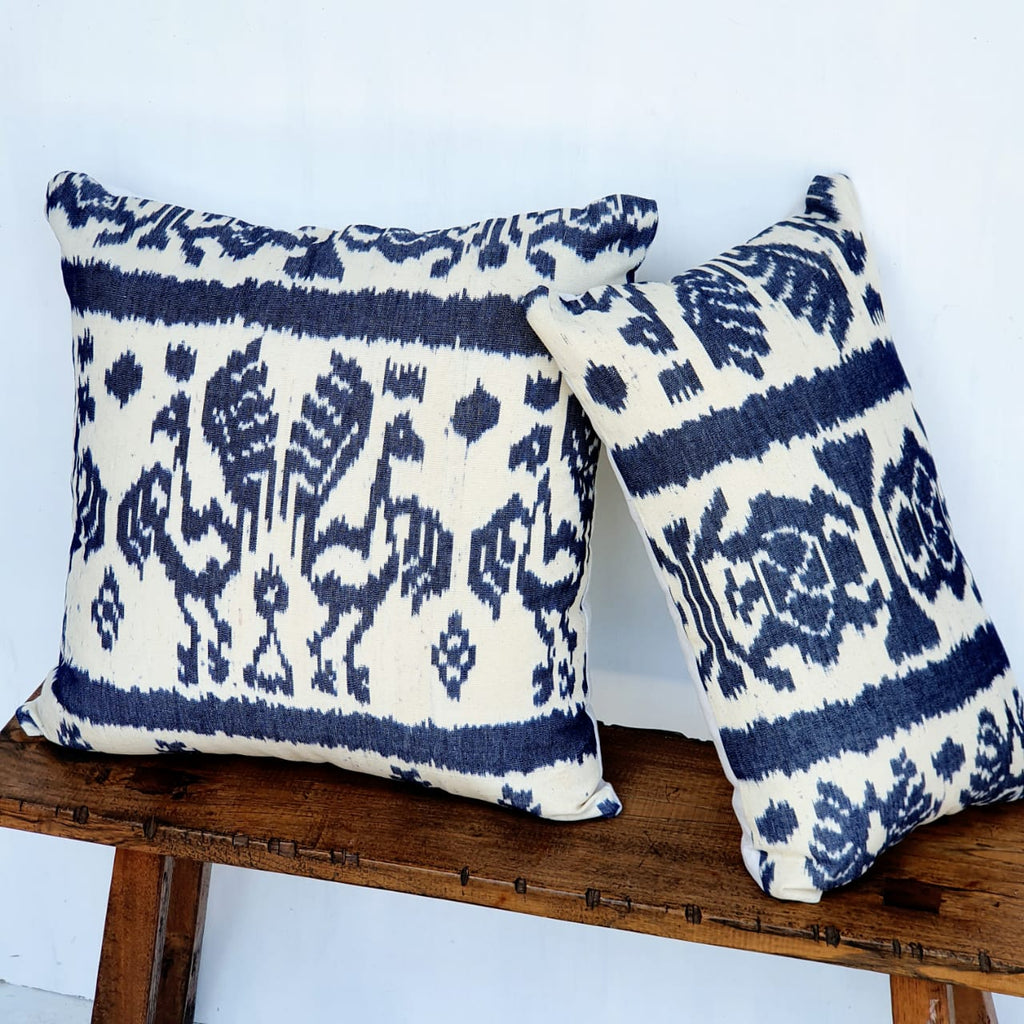 Traditional Sundanese Motif Blue & White Cushions – Canggu & Co