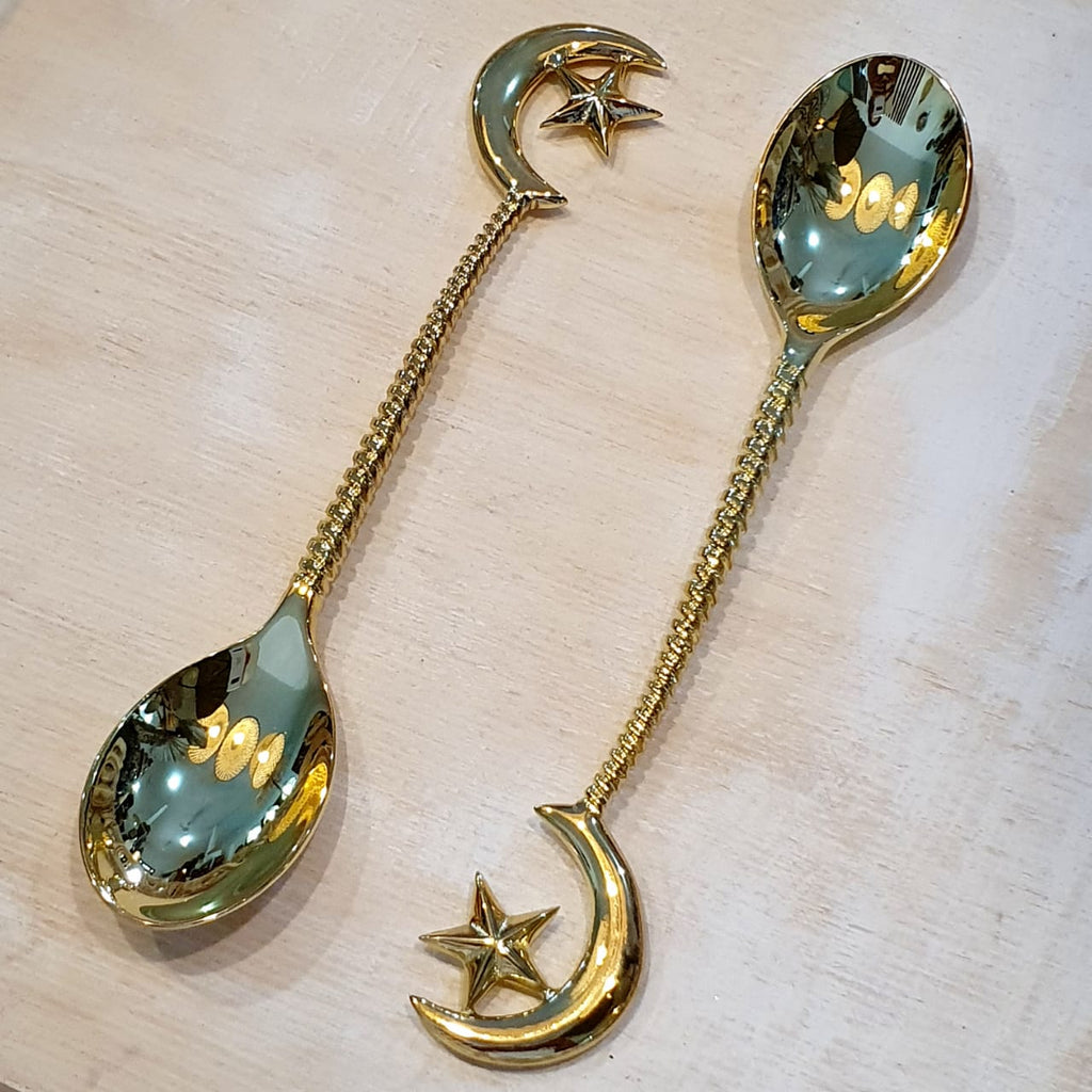Large Golden Brass Moon & Star Spoons – Canggu & Co