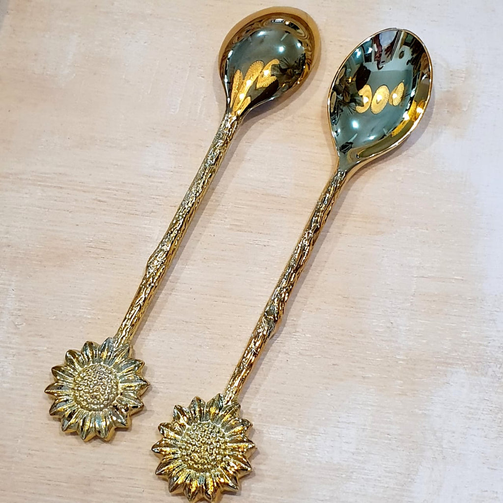 Large Golden Brass Flower Spoons – Canggu & Co