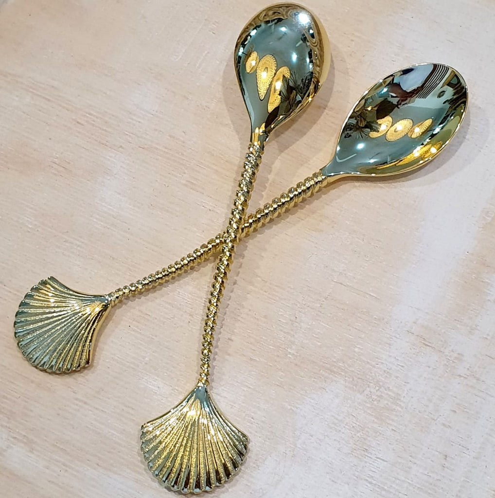 Large Golden Brass Clam Shell Spoons – Canggu & Co