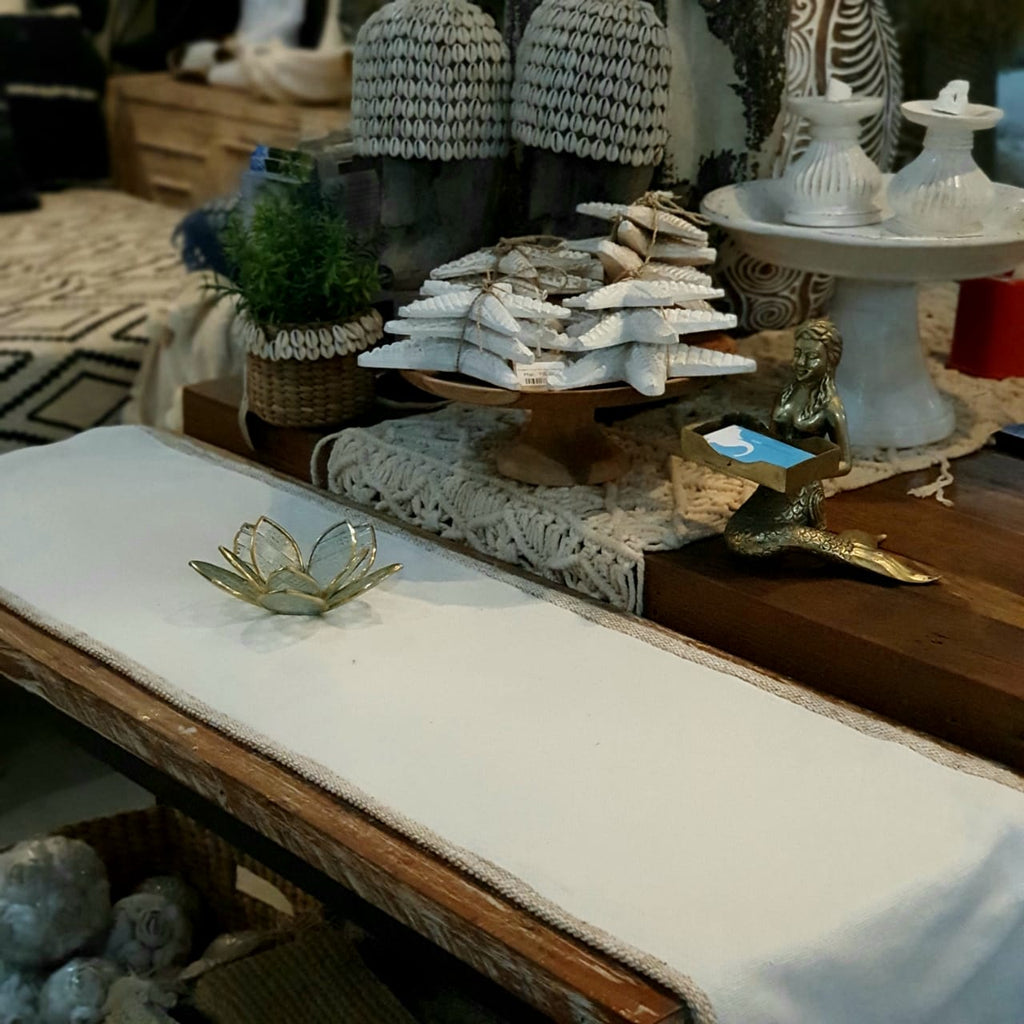 Plain White Cotton Table Runner – Canggu & Co