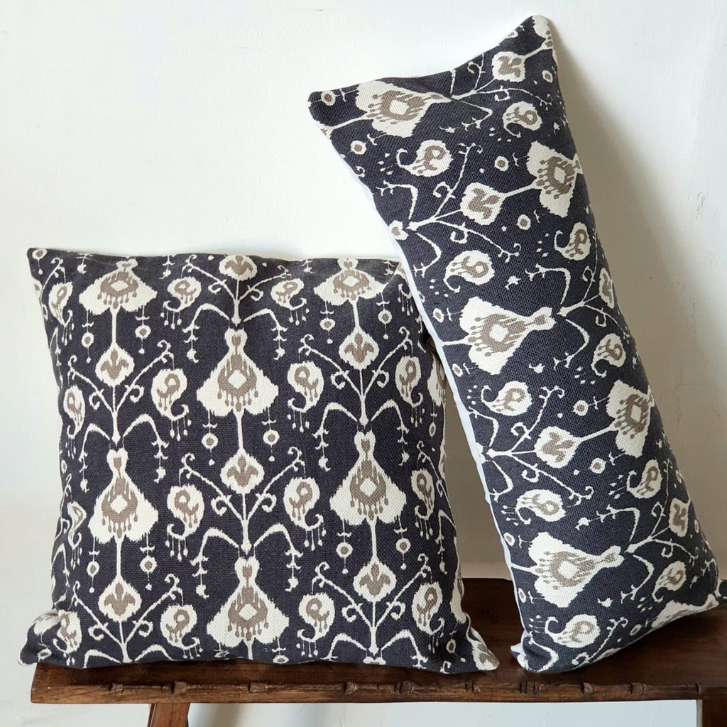 Black Sundanese Traditional Print Pattern Cushion – Canggu & Co