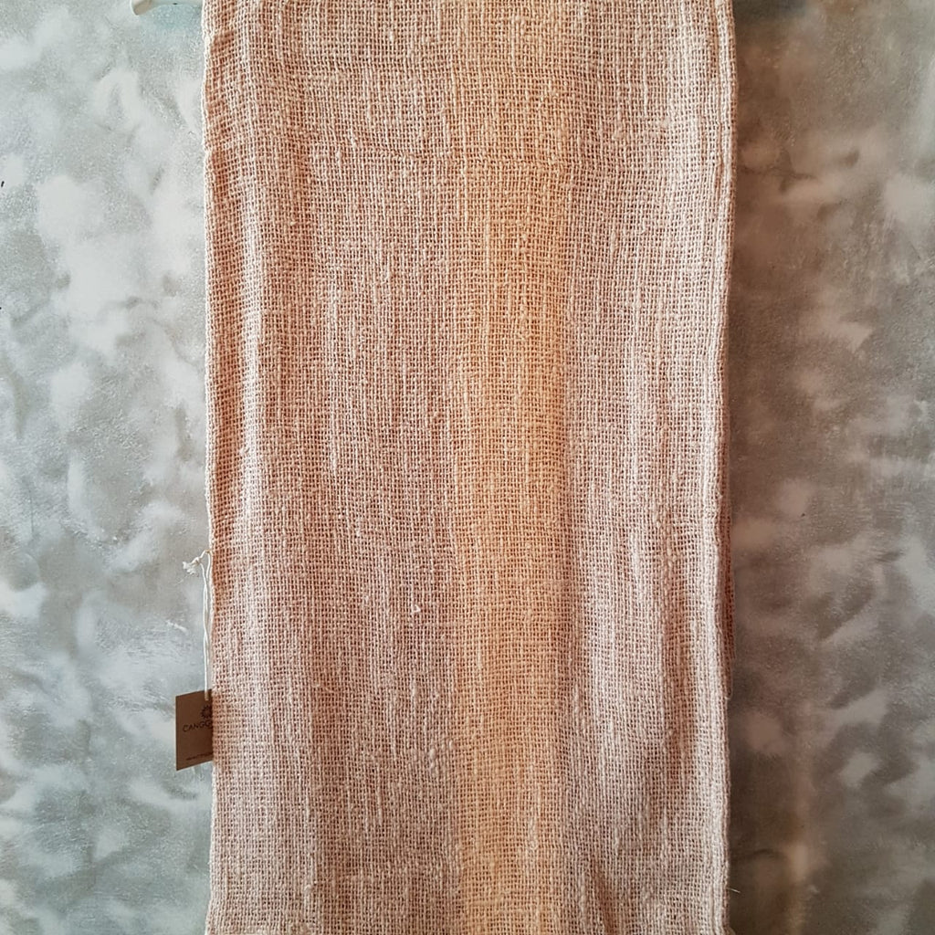 Light Pink Raw Cotton Throw With Tassels – Canggu & Co