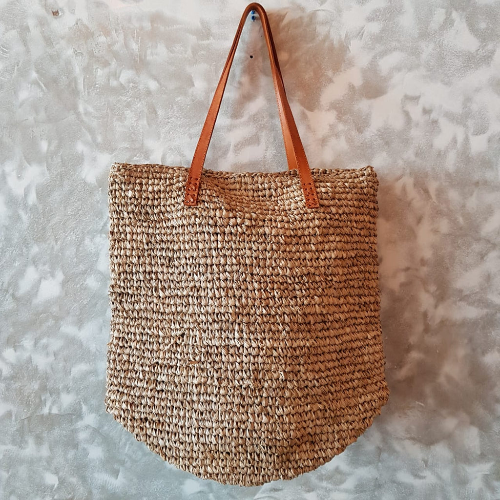 Natural Woven Straw Grass Rectangular Bag With Leather Strap – Canggu & Co
