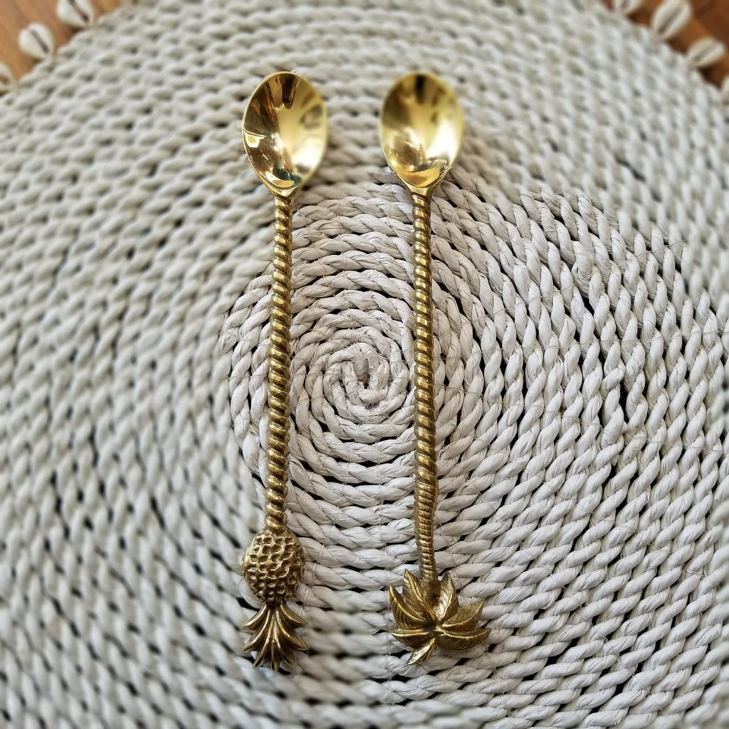 Large Gold Brass Palm Tree & Pineapple Spoons – Canggu & Co