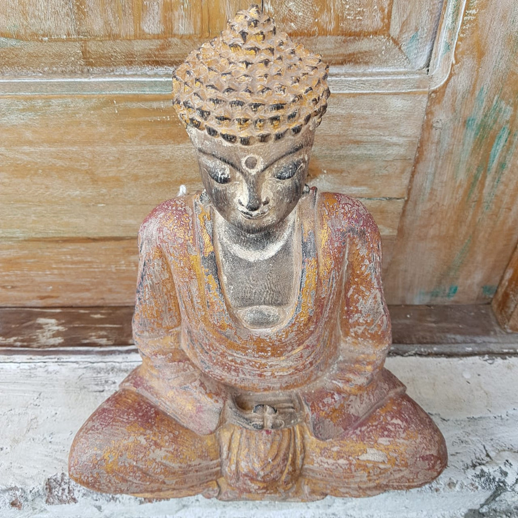 Antique Red & Gold Wooden Meditating Buddha (W) – Canggu & Co