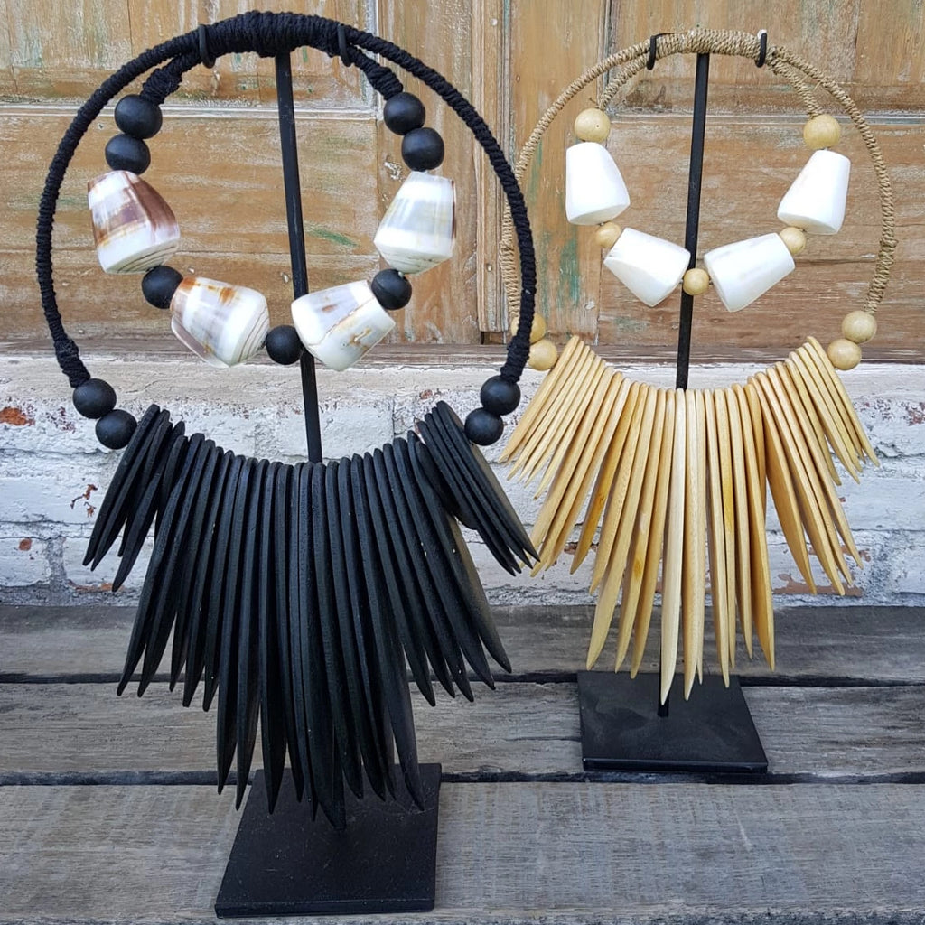 Wooden Cuttlefish Necklace with Shell Decor – Canggu & Co