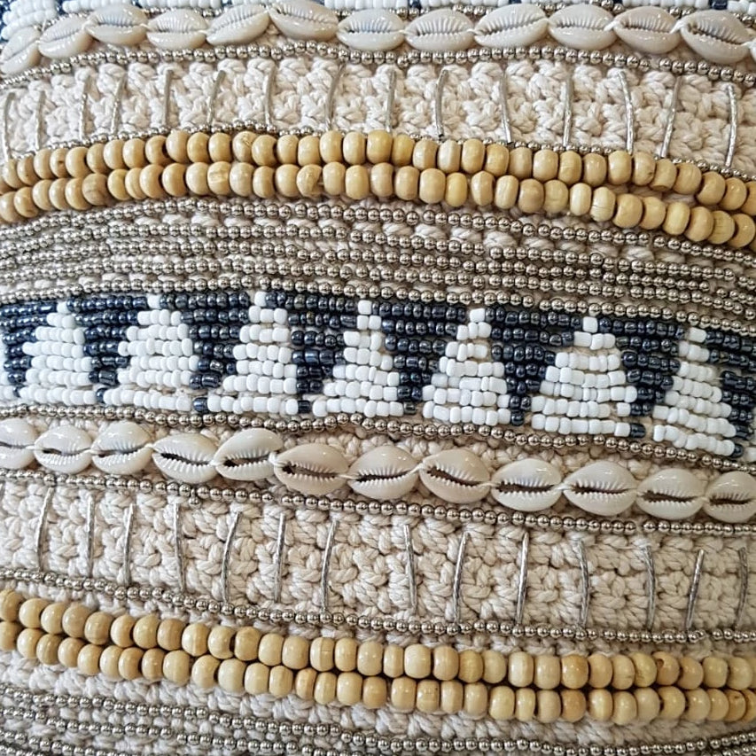 Macrame Cushion With Stunning Shell and Bead Pattern – Canggu & Co