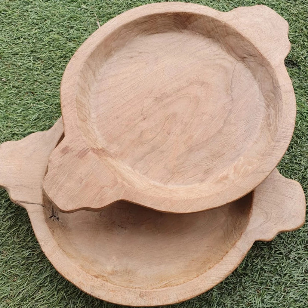 Large Natural Wooden Plates – Canggu & Co