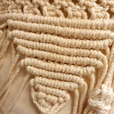 Woven Macrame On Linen Cushion – Canggu & Co