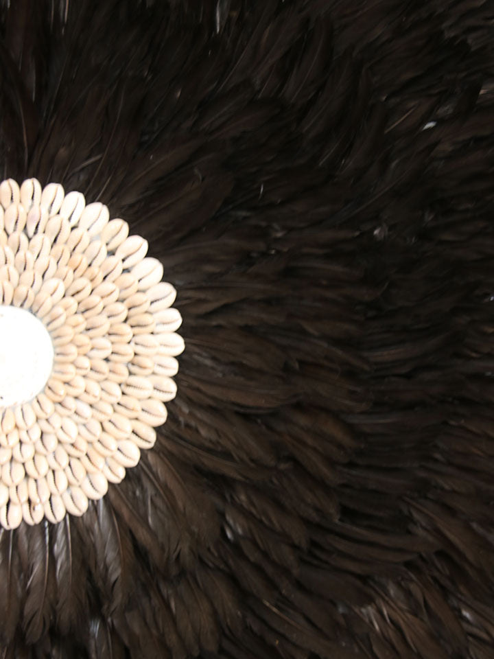 Black Hanging Feather Deco with Coffee Bean Sea Shell – Canggu & Co