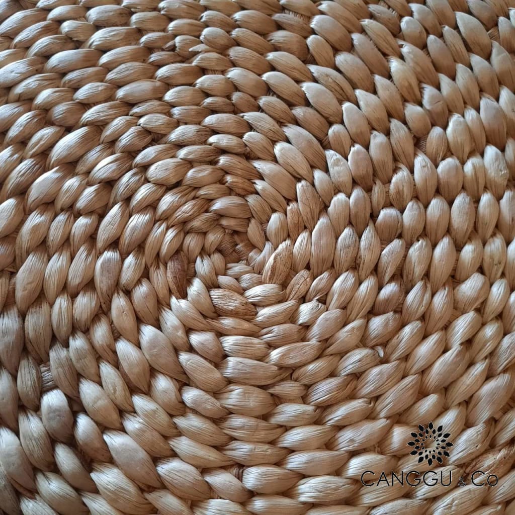 Round Water Hyacinth Stool With Long Wooden Legs – Canggu & Co